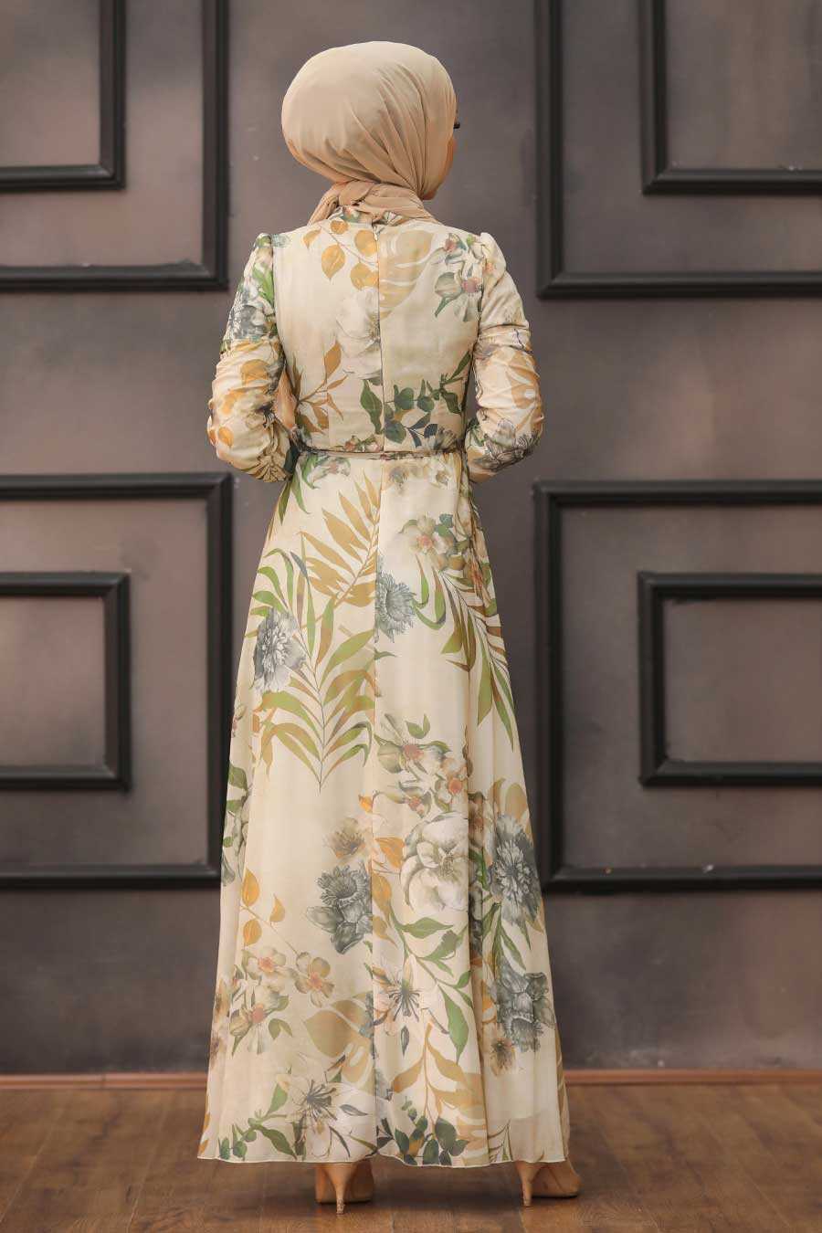 Beige Hijab Daily Dress 81542BEJ - Neva-style.com