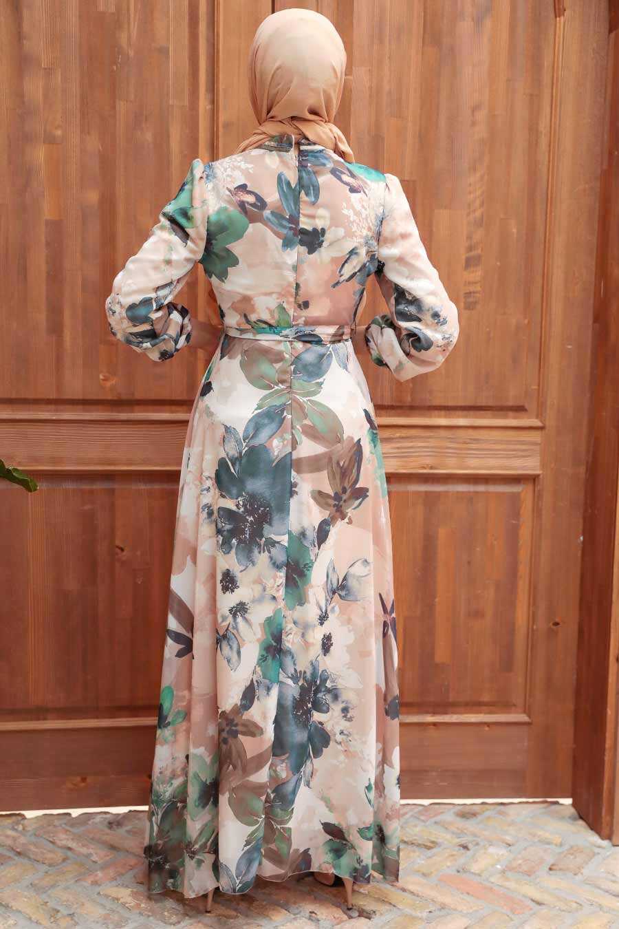 Beige Hijab Dress 27925BEJ - Neva-style.com