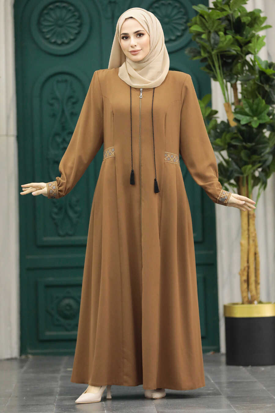 Neva Style - Sunuff Colored Muslim Turkish Abaya 619TB - Neva-style.com