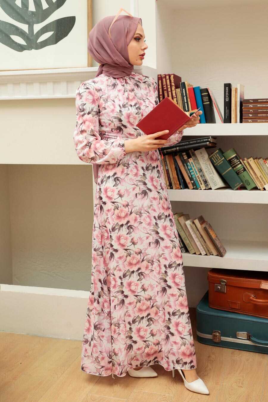 Pink Hijab Dress 279072P - Neva-style.com