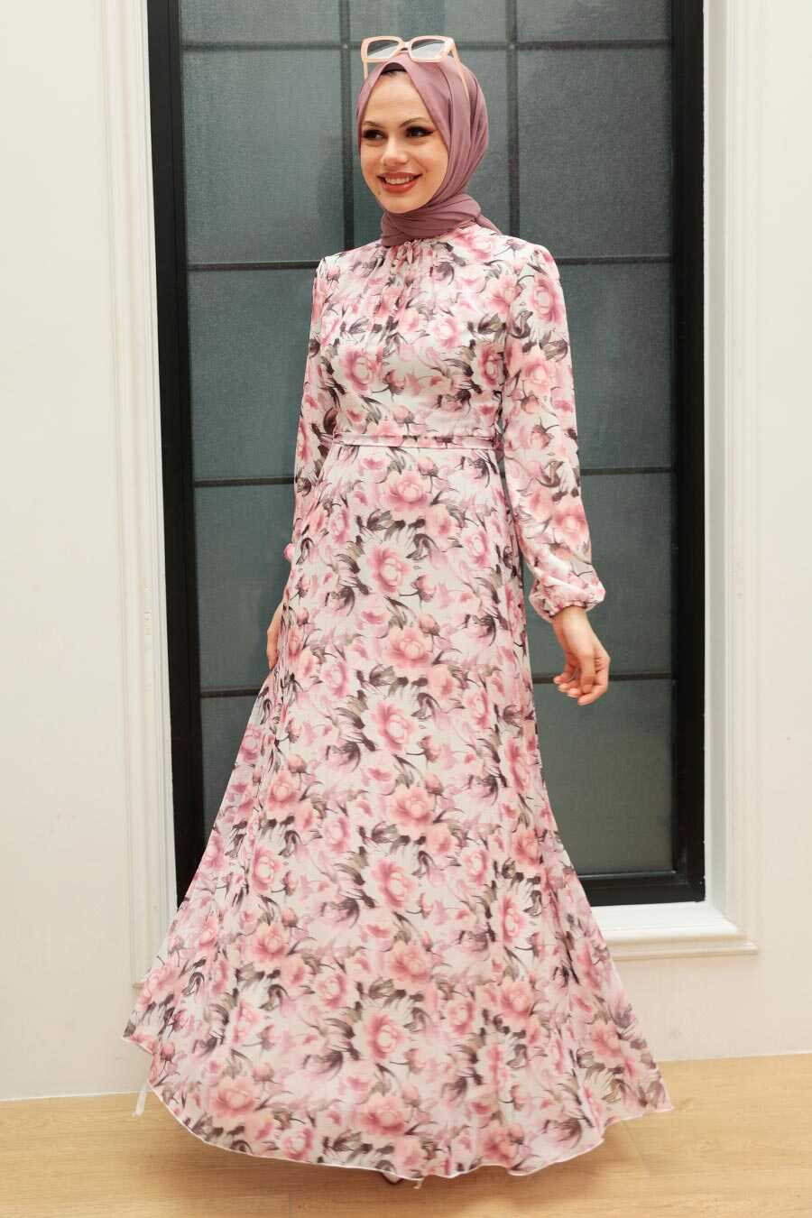 Pink Hijab Dress 279072P - Neva-style.com